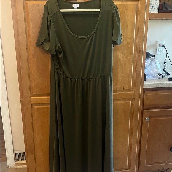 LuLaRoe | Dresses | Lularoe Riley Dress Size 2xl Green | Poshmark